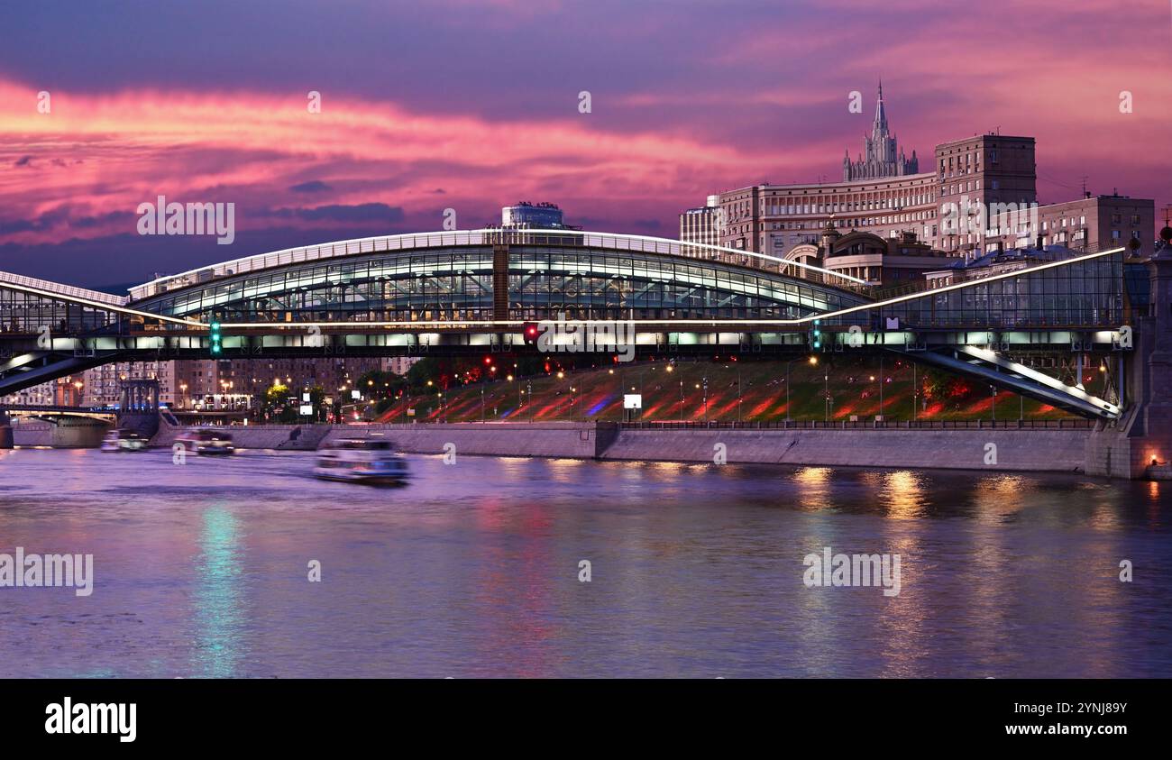 Night city landscape with a view of pedestrian Bogdan Khmelnitsky ...