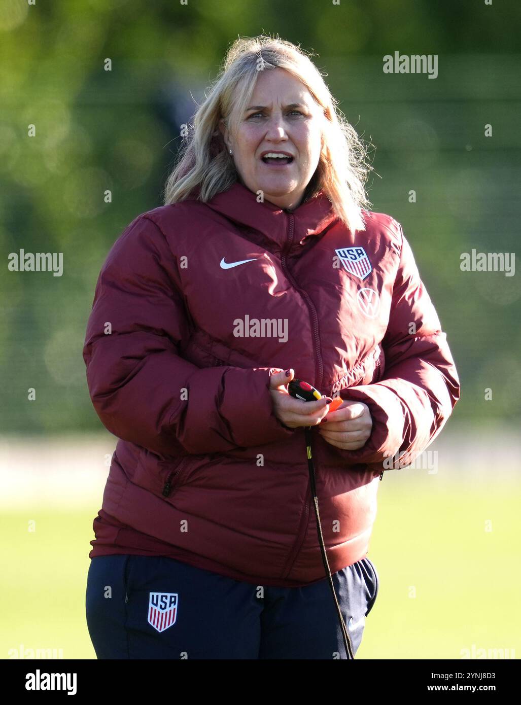 USA head coach Emma Hayes during a training session at the Tottenham ...