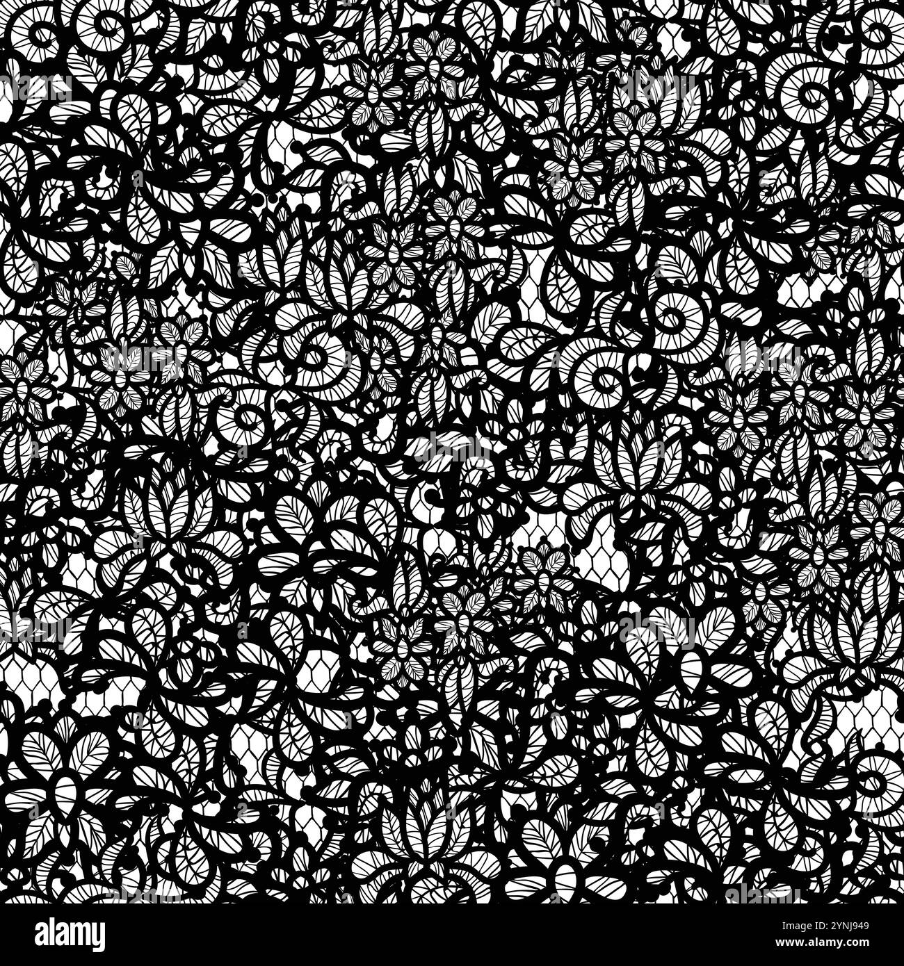 This elegant design features a mesmerizing black lace seamless pattern ...