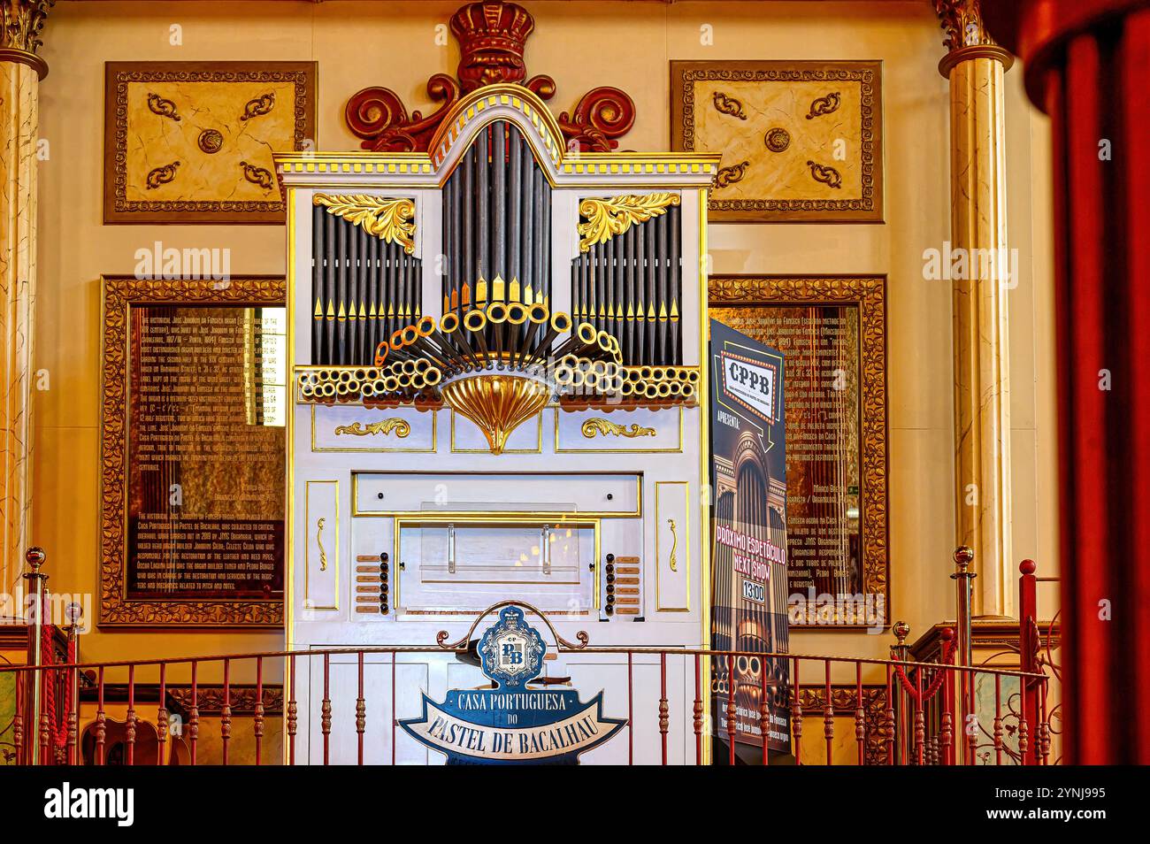 Porto, Portugal - July 17, 2024: Decorative pipe organ inside the ...