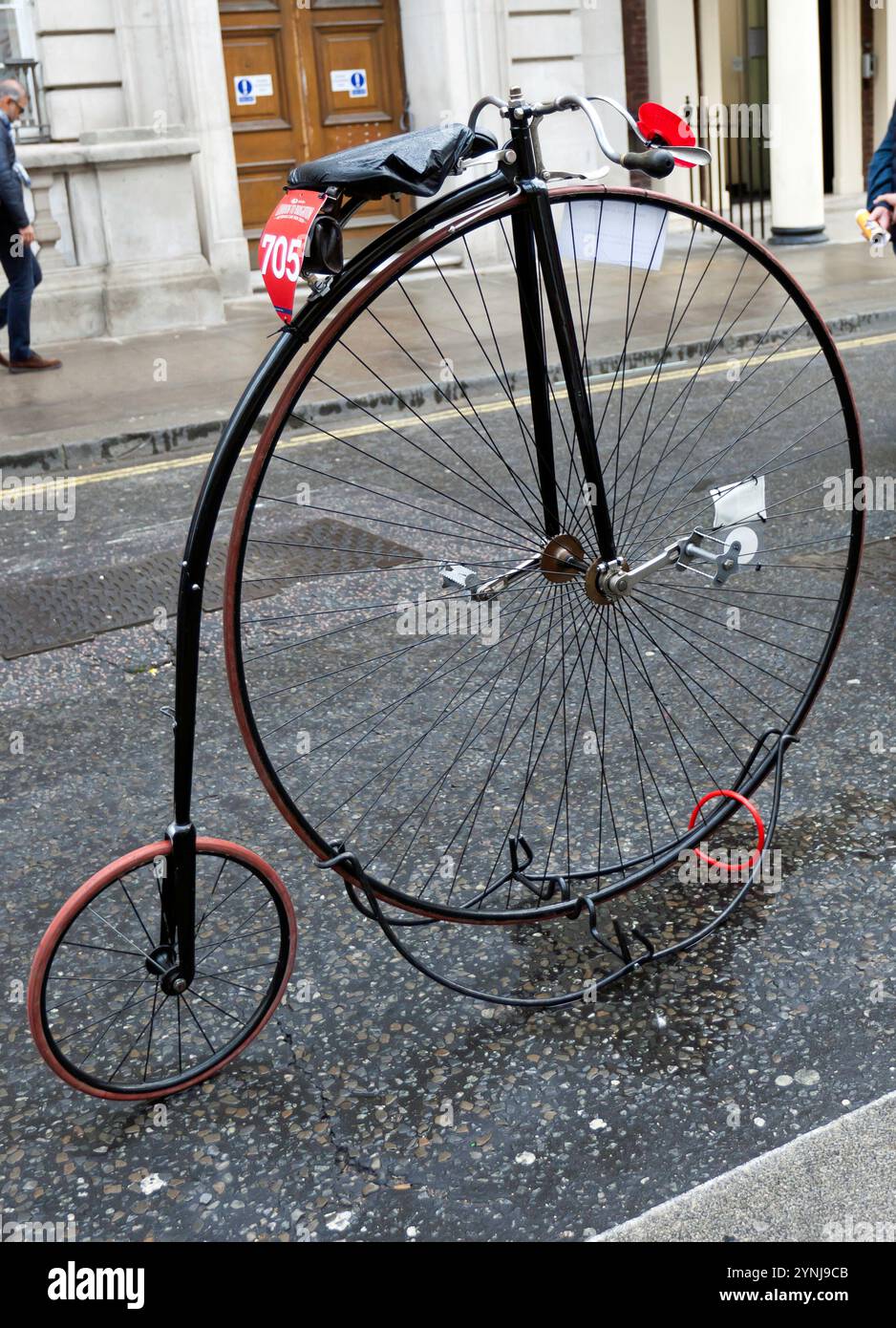 Side view of an 1886, Peugeot 52'' Penny Farthing style cycle, on ...