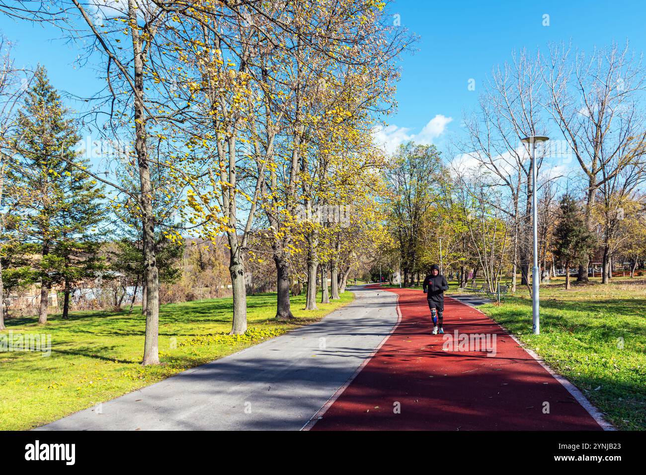 Jogging track in city park hi-res stock photography and images - Alamy