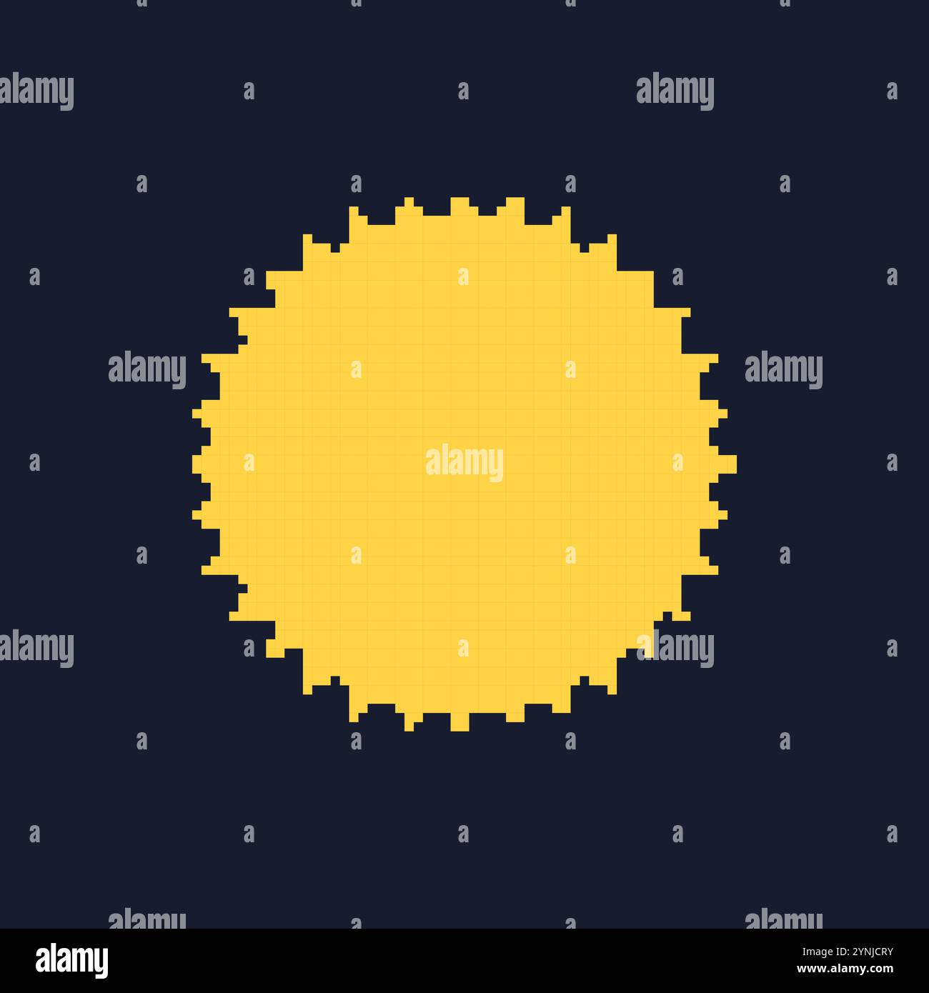 Yellow Pixel Sun Icon. Vintage Weather Symbol for Sunny Days. 8 bit ...