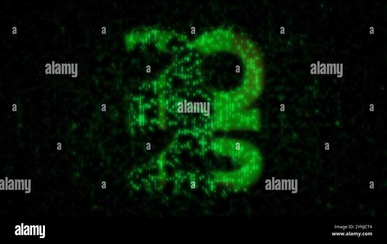 2025 year symbol matrix style. Abstract icon on green digital rain ... 2025 year symbol matrix style. Abstract icon on green digital rain ...