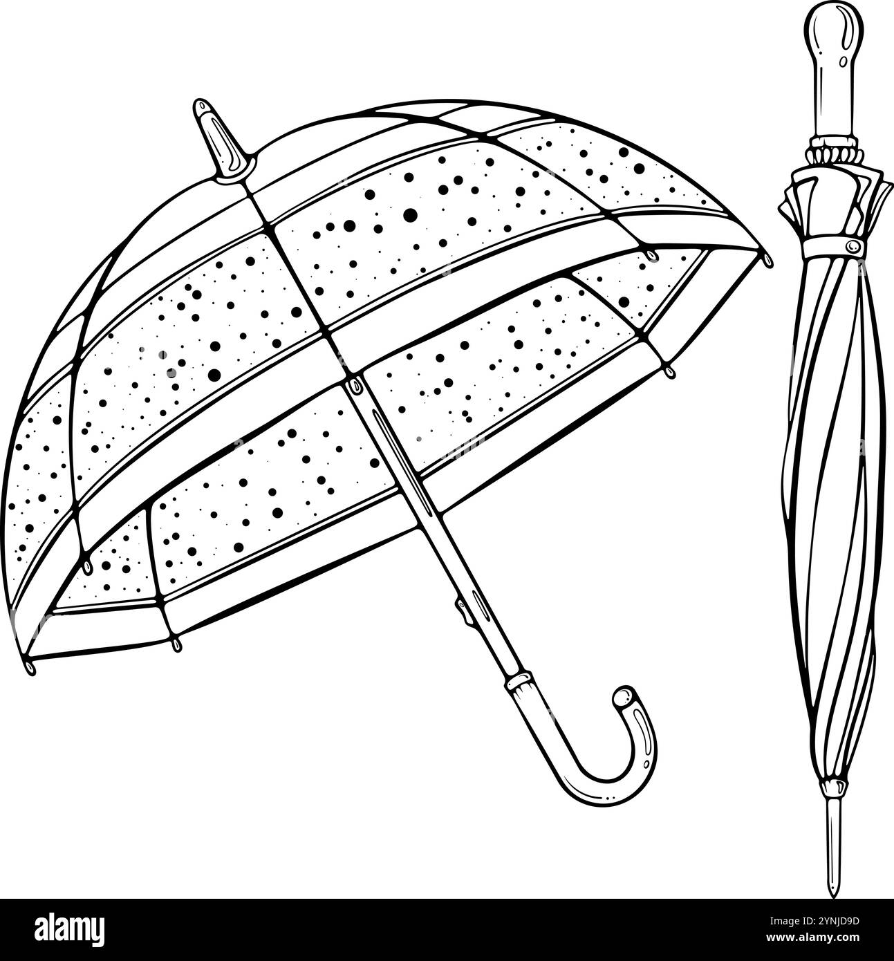 Set of umbrellas line art Stock Vector Image & Art - Alamy