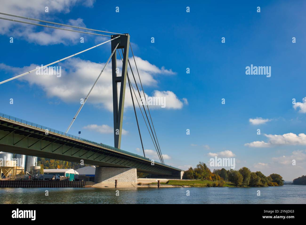 Ship, river, cruise, pier, Passau, Danube, Bavaria, Germany, water ...