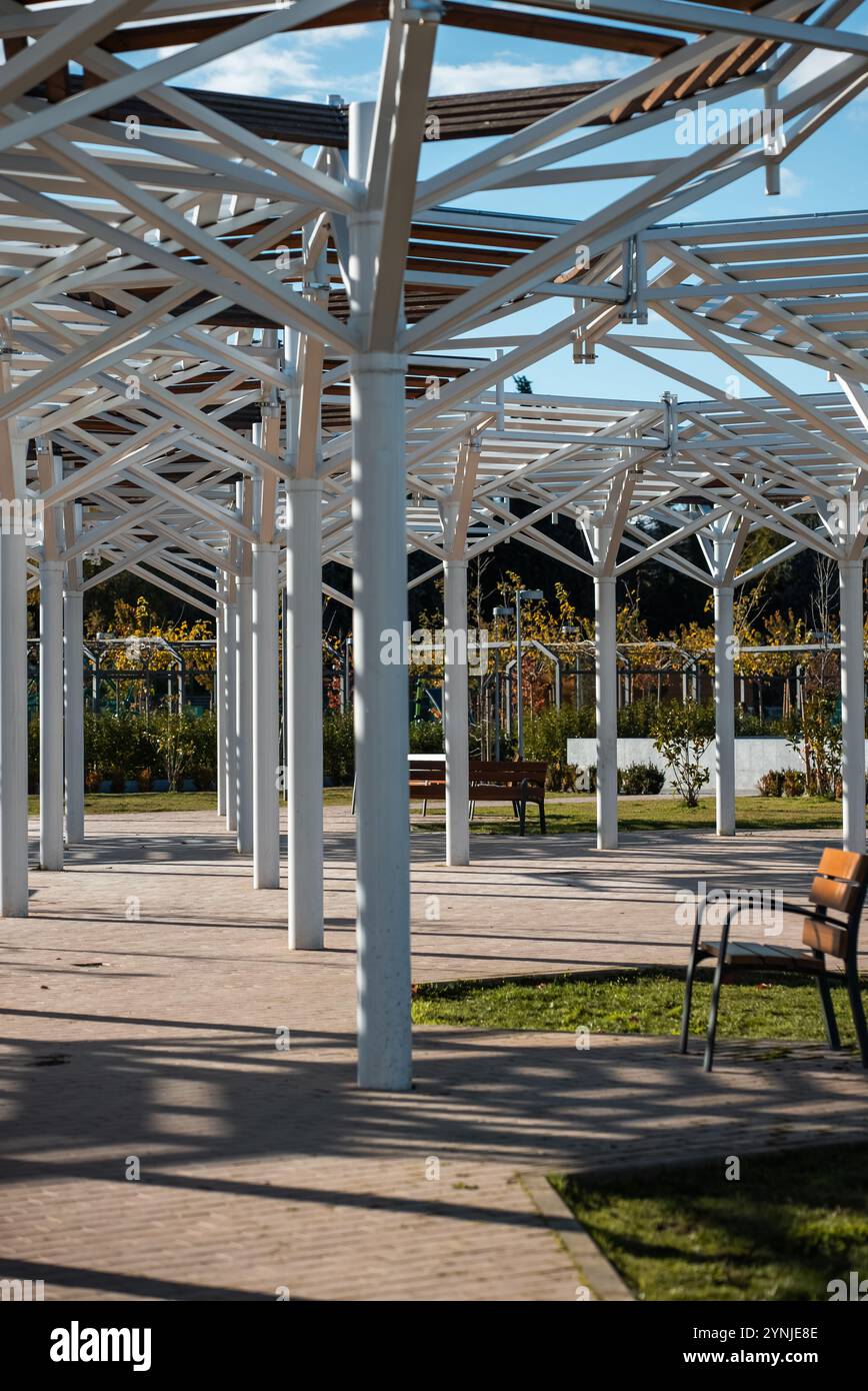 modern architectural design showcasing white metal structures ...