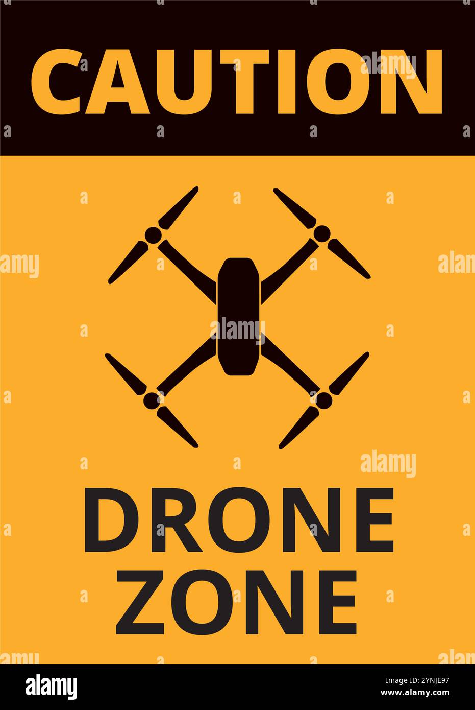 Black and yellow drone zone sign on a white background Stock Vector Image & Art - Alamy