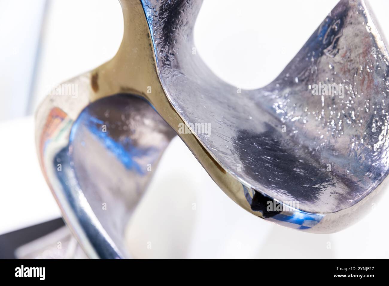 Abstract structure made of shiny metal, modern decoration design ...