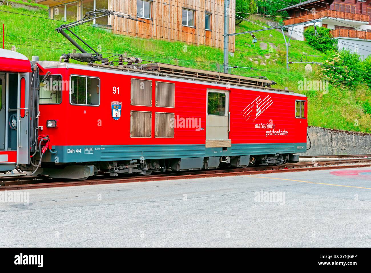 Bahnhofstraße, Bahnhof, Matterhorn Gotthard Bahn Stock Photo - Alamy