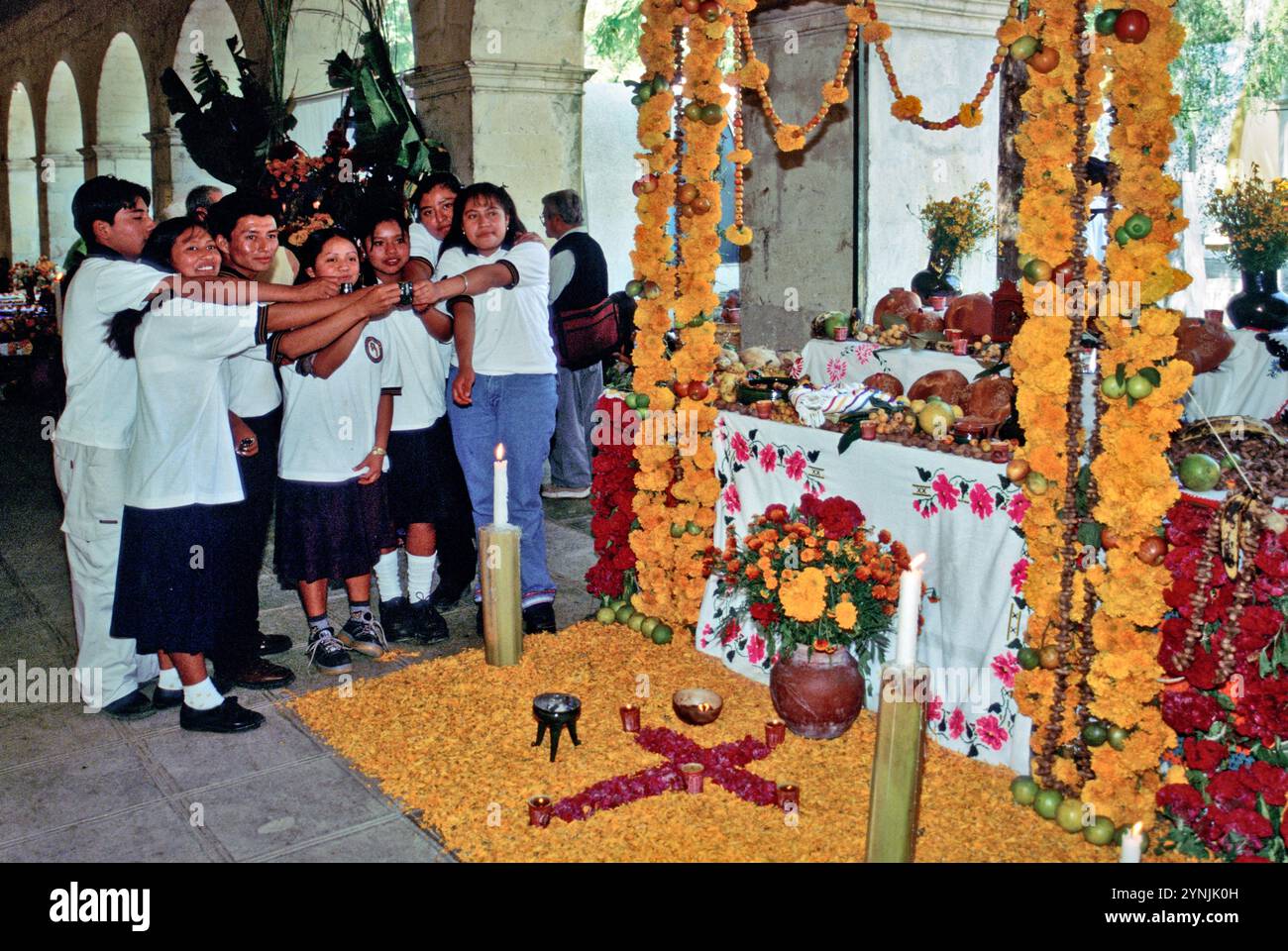 Creators of altar, celebrating finishing their work for Altar de ...