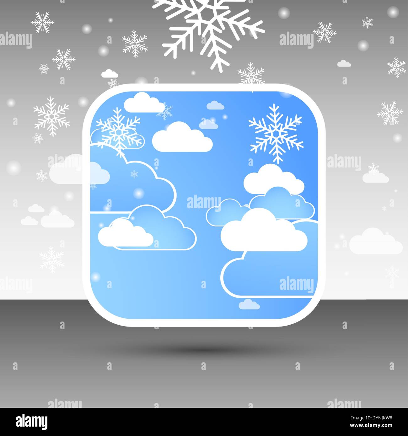Abstract blue Winter square background with snowflakes. Vector ...
