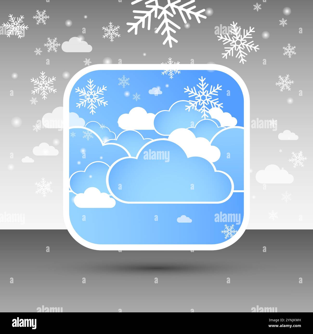 Abstract blue Winter square background with snowflakes. Vector ...