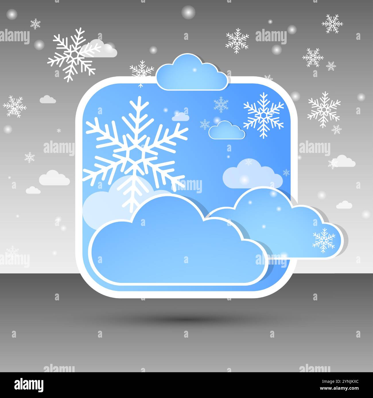 Abstract blue Winter square background with snowflakes. Vector illustration Stock Vector Image ...