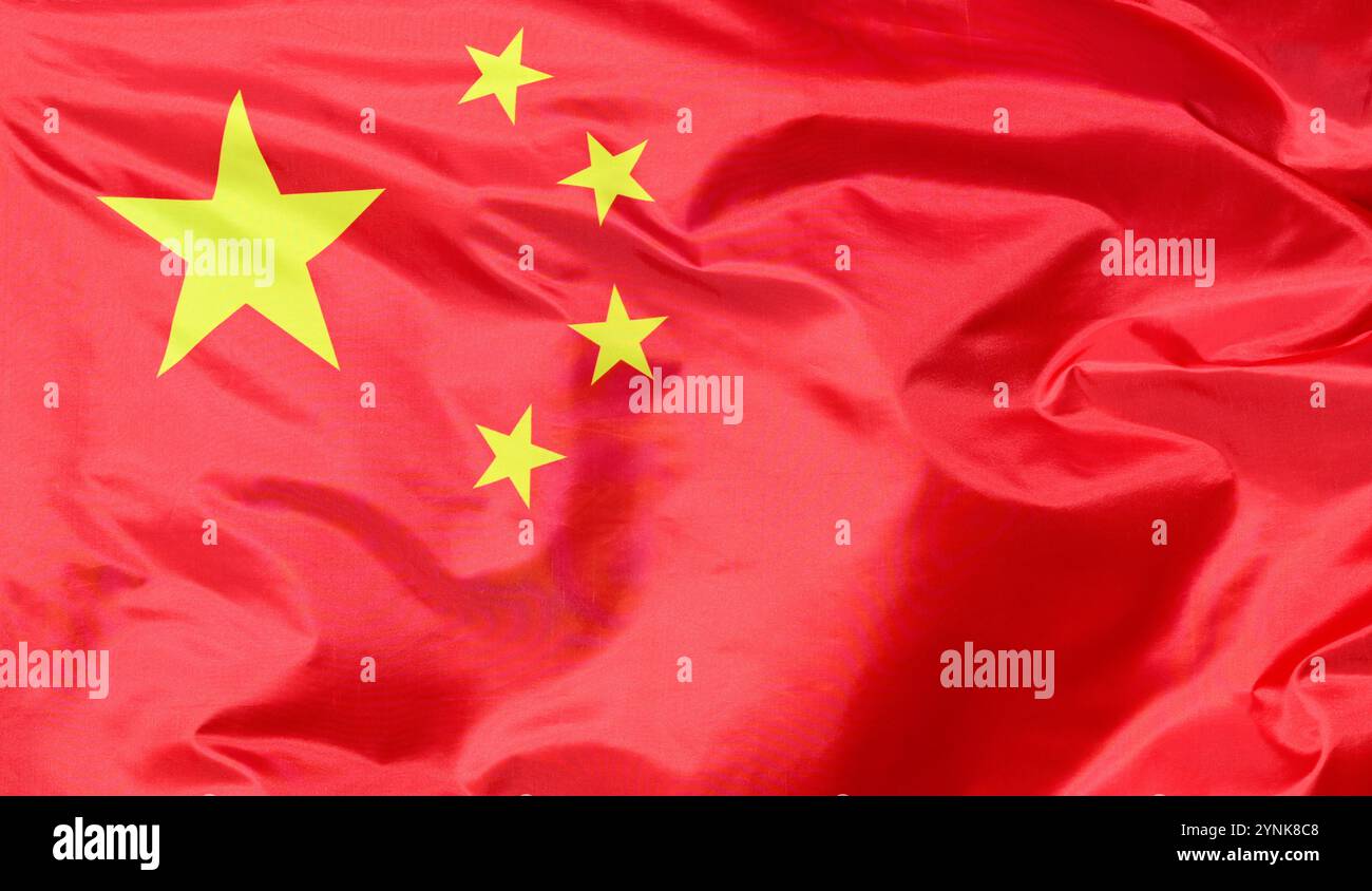 Close up chinese flag waves hi-res stock photography and images - Alamy