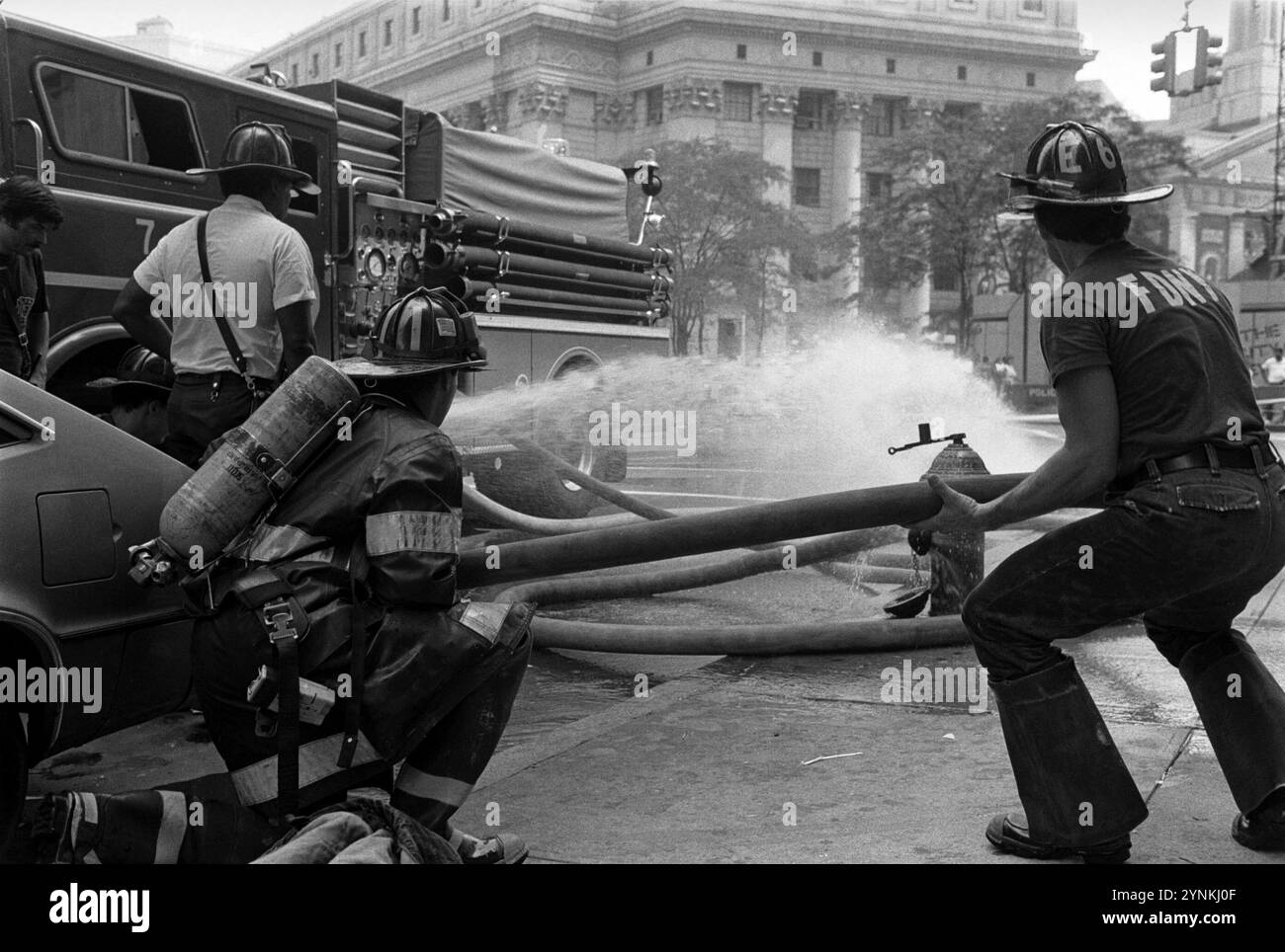 Fire department vigili del fuoco Black and White Stock Photos & Images ...