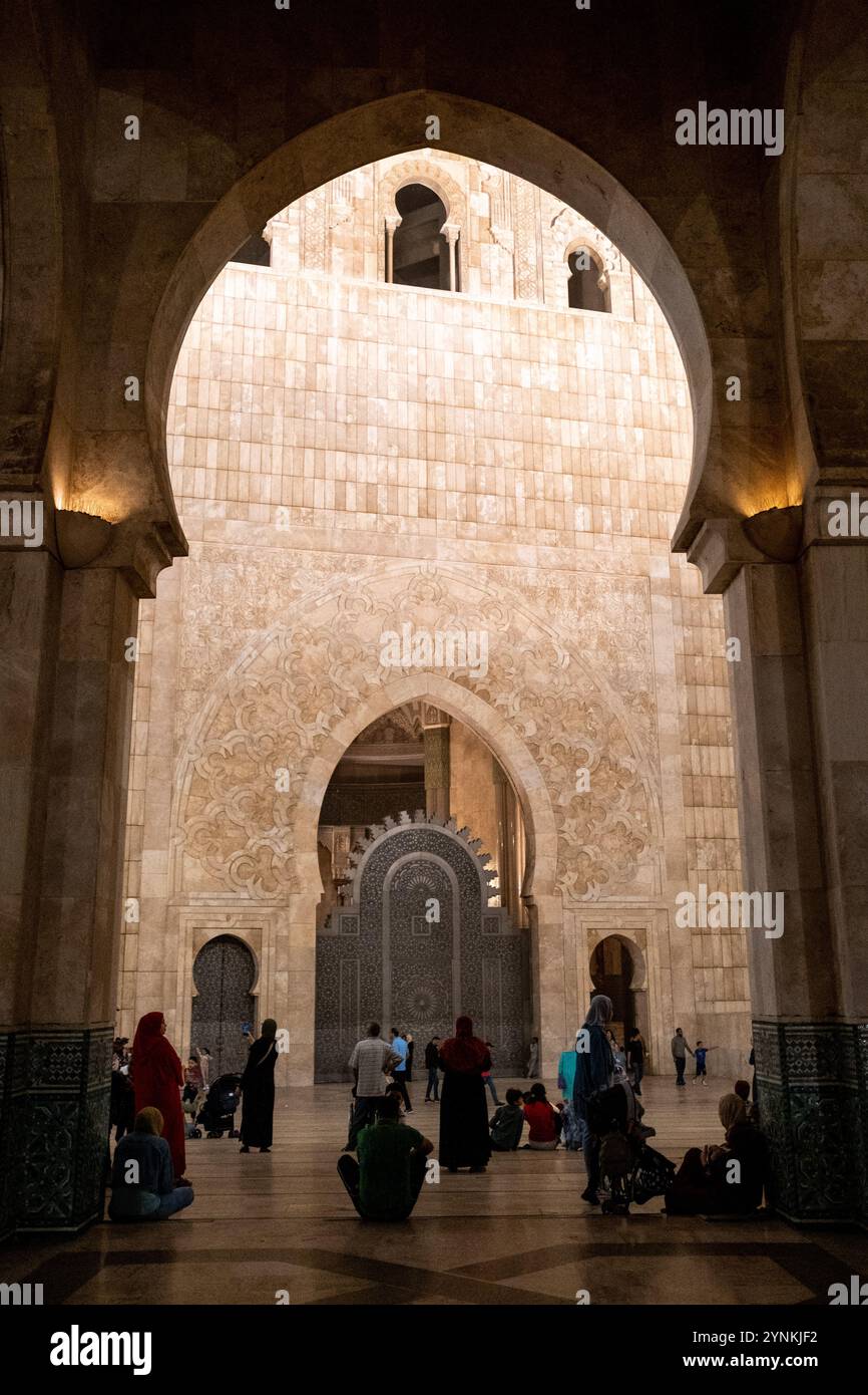 Evening prayer time at the Hassan II Mosque in Casablanca, Morocco on 8 ...