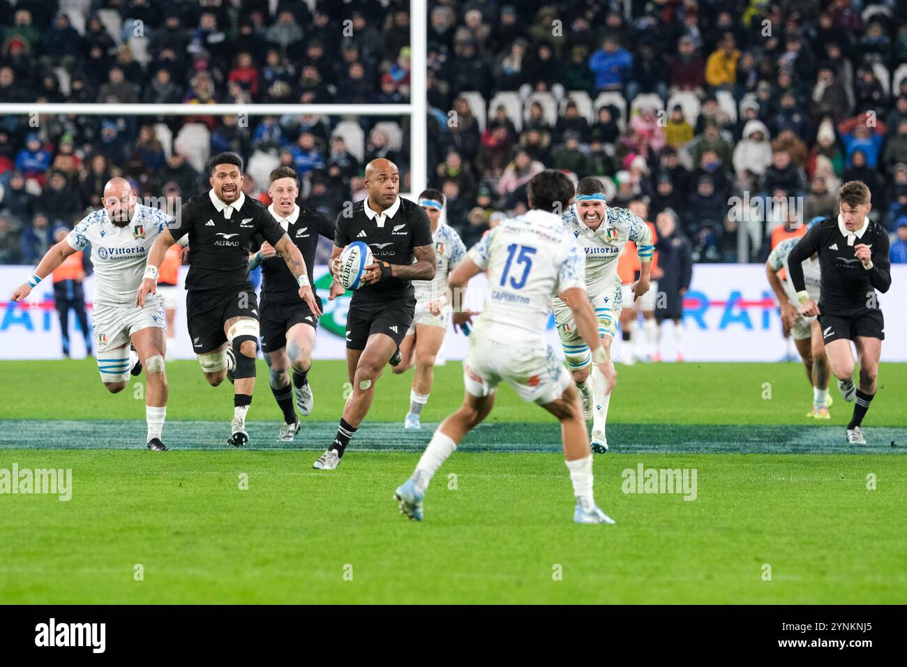 Mark Tele'a of New Zealand seen in action during the Autumn Nations ...