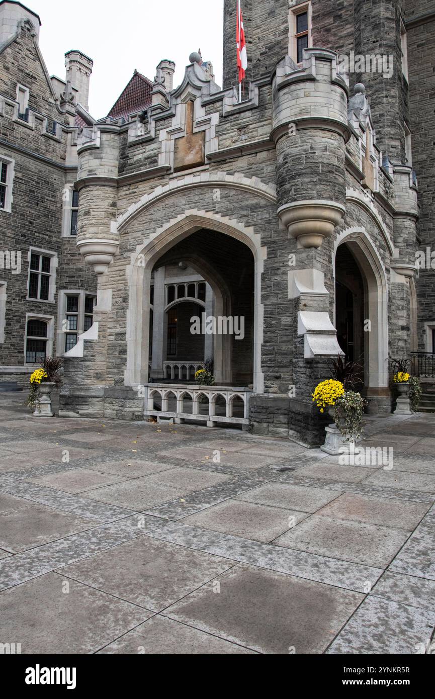 Front entrance to Casa Loma on Austin Terrace in Toronto, Ontario ...
