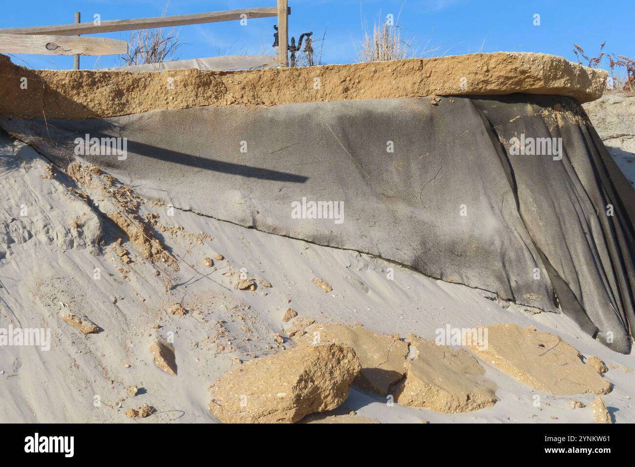 A 10-foot drop-off exists at what once was an entrance to the beach ...
