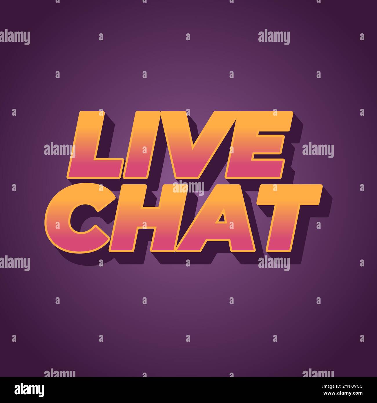 Live chat. Text effect design in bold font and 3D style, for social ...