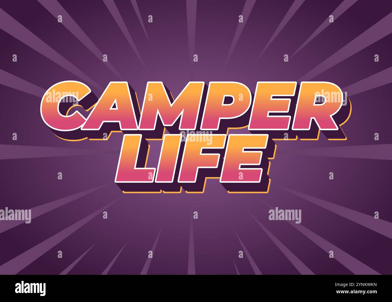 Camper life. Text effect design for social media or digital ads in bold ...