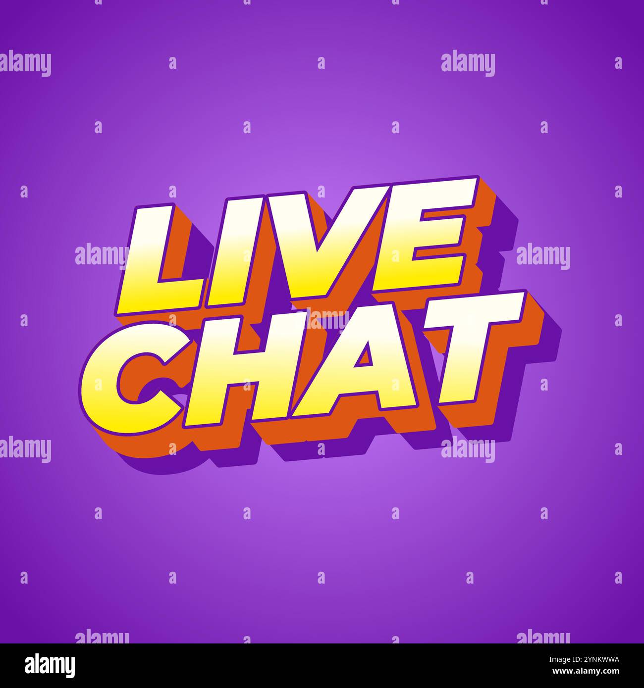 Live chat. Text effect design in bold font and 3D style, for social ...