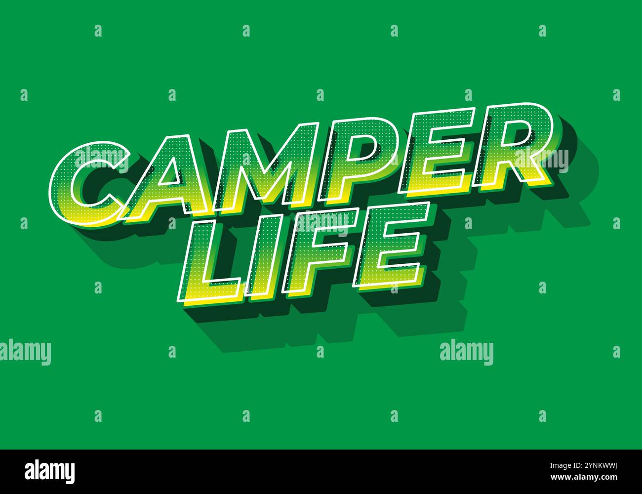 Camper life. Text effect design for social media or digital ads in bold ...