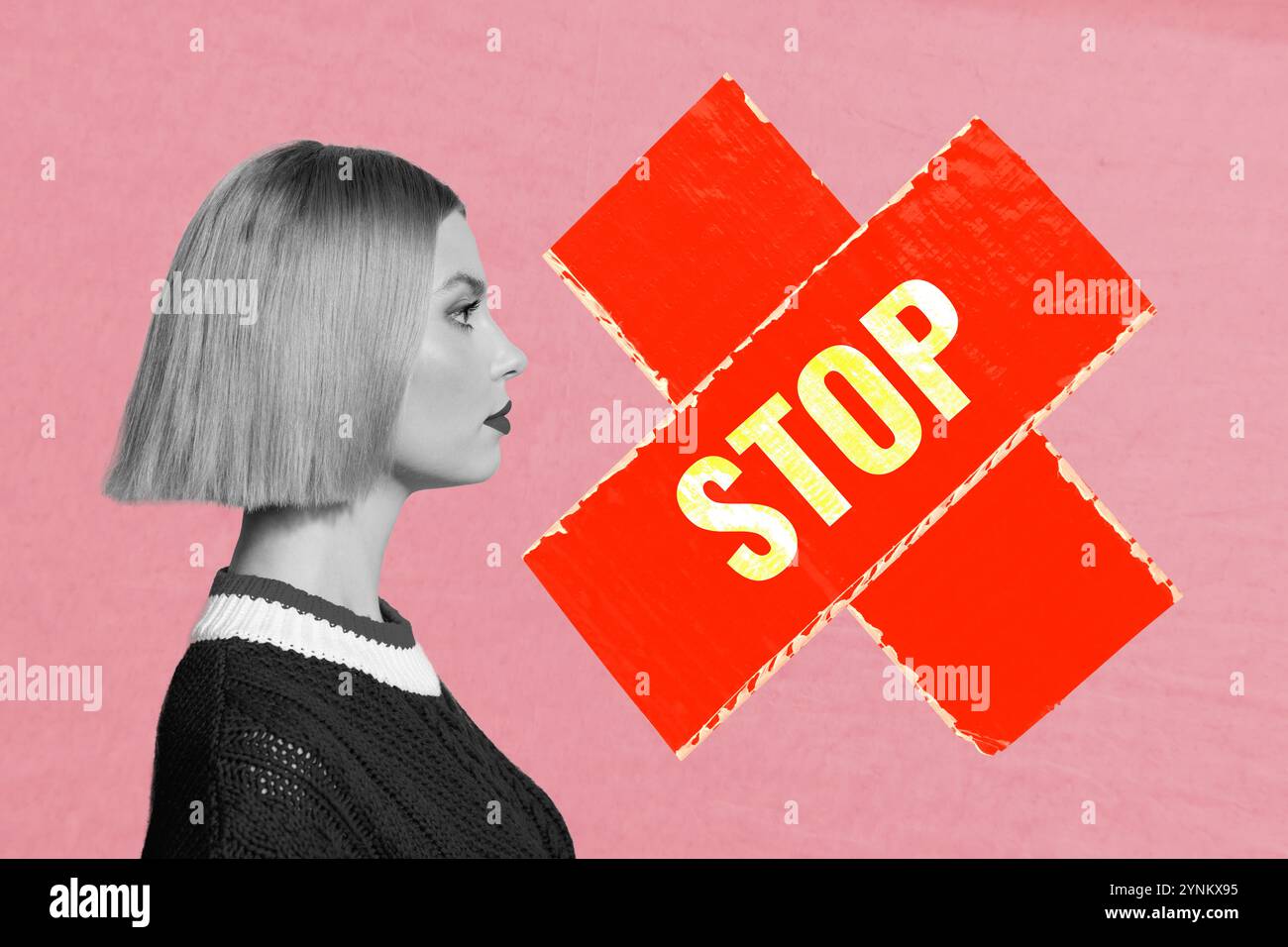 Composite trend artwork 3D sketch image photo collage of cross paper ...