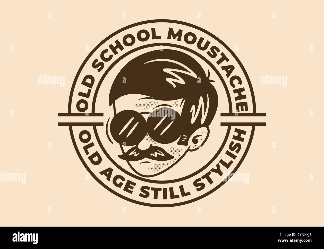 Old School moustache. Man with Moustache illustration design character ...
