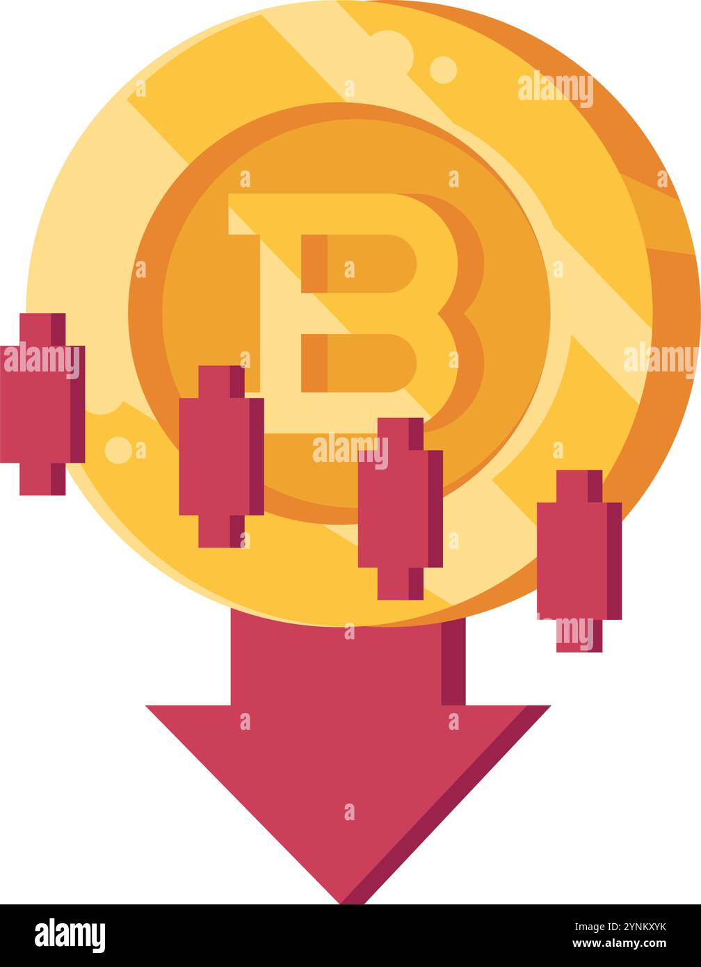 Bitcoin icon down arrow Cut Out Stock Images & Pictures - Alamy