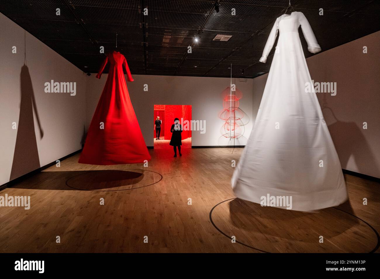 Press tour of the exhibition of installations by Japanese artist ...