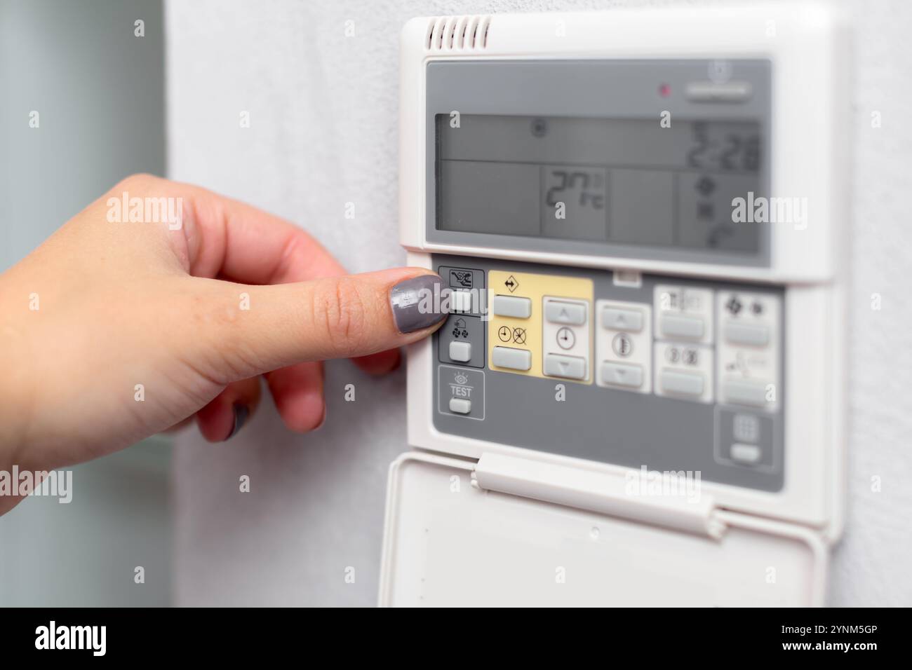Air Conditioner Remote Control in a hotel room Stock Photo - Alamy