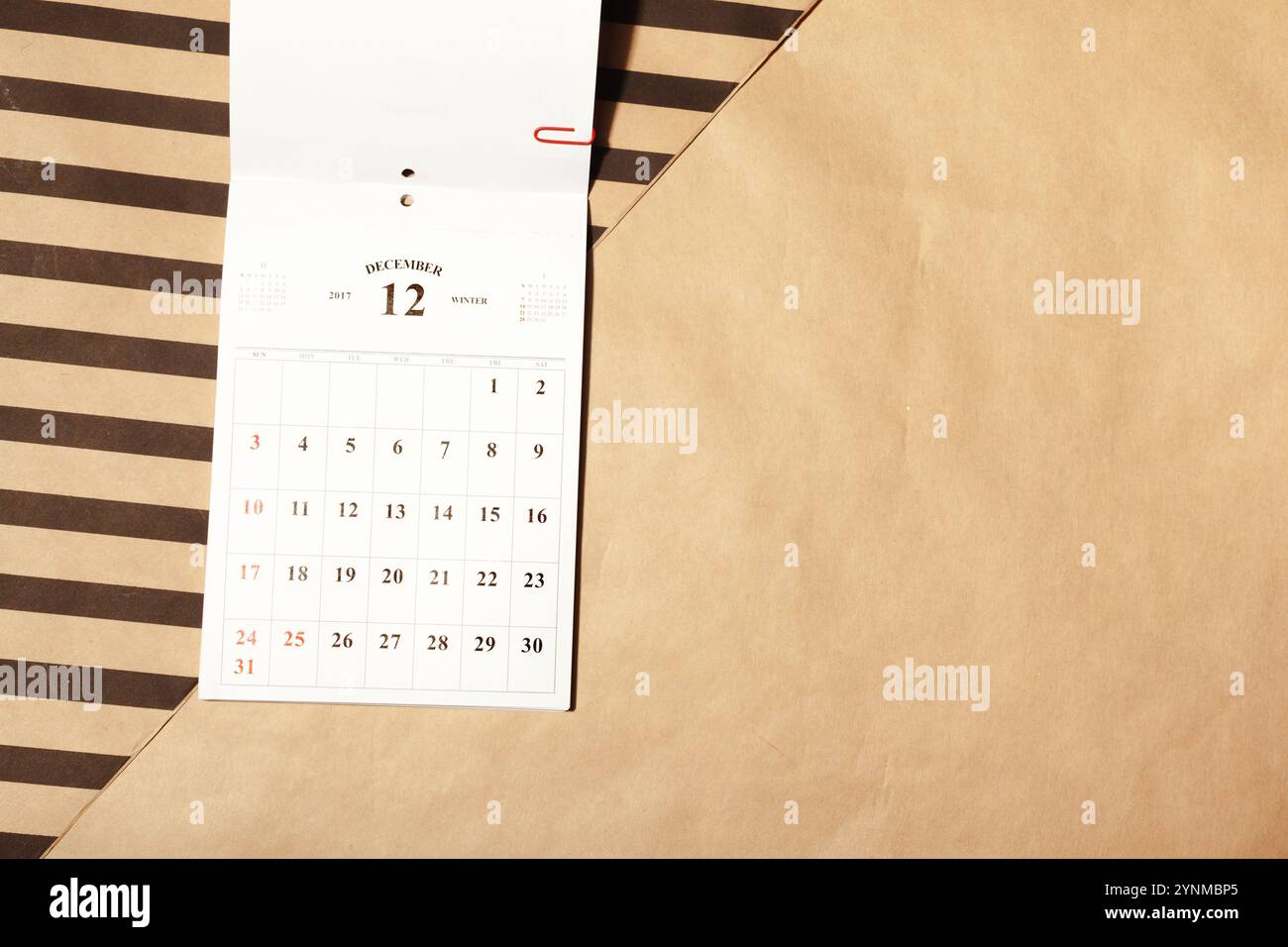 December calendar page on a desk Stock Photo - Alamy