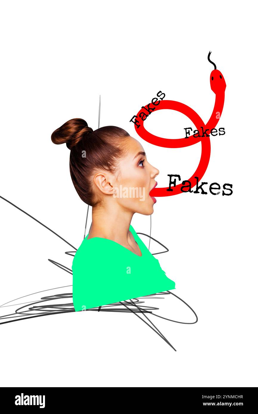 Composite trend artwork sketch image photo collage of young woman open ...