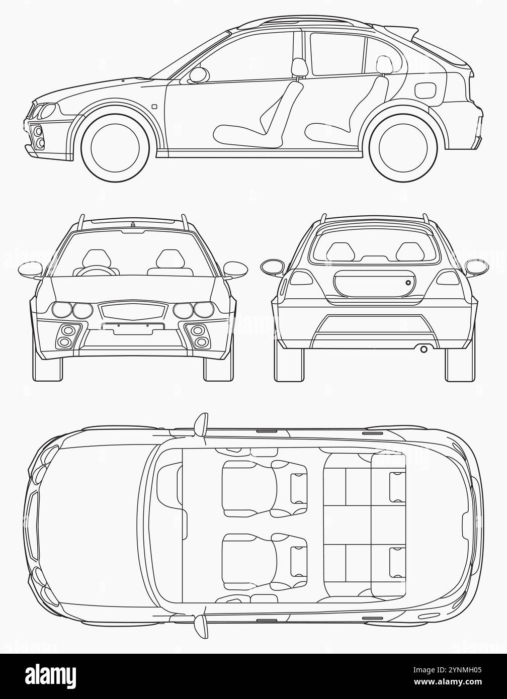 White car template branding Black and White Stock Photos & Images - Alamy