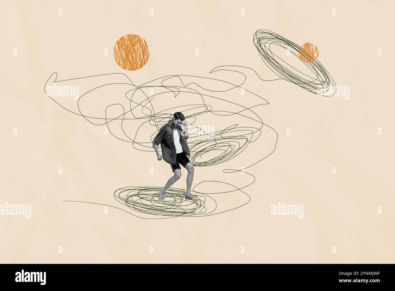 Composite trend artwork sketch image collage of copyspace illustration ...