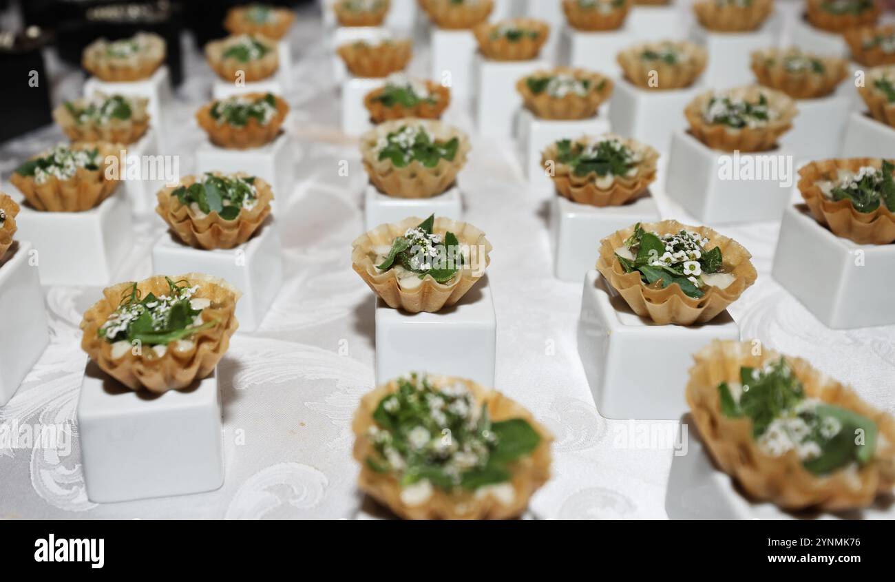 Paris, France. 25th Nov, 2024. Snacks from a Portugal restaurant are ...