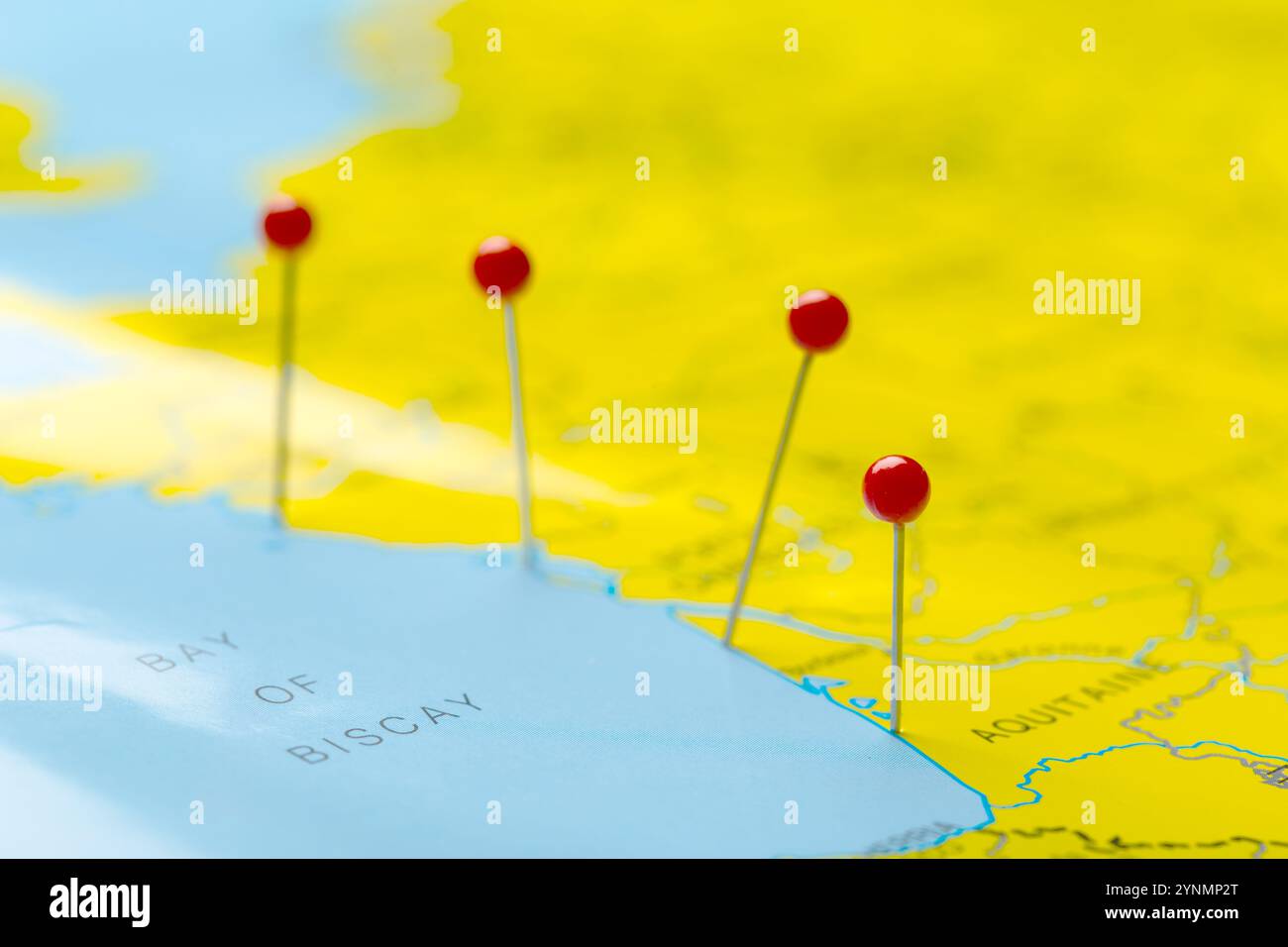 Travel destination points on a map Stock Photo - Alamy