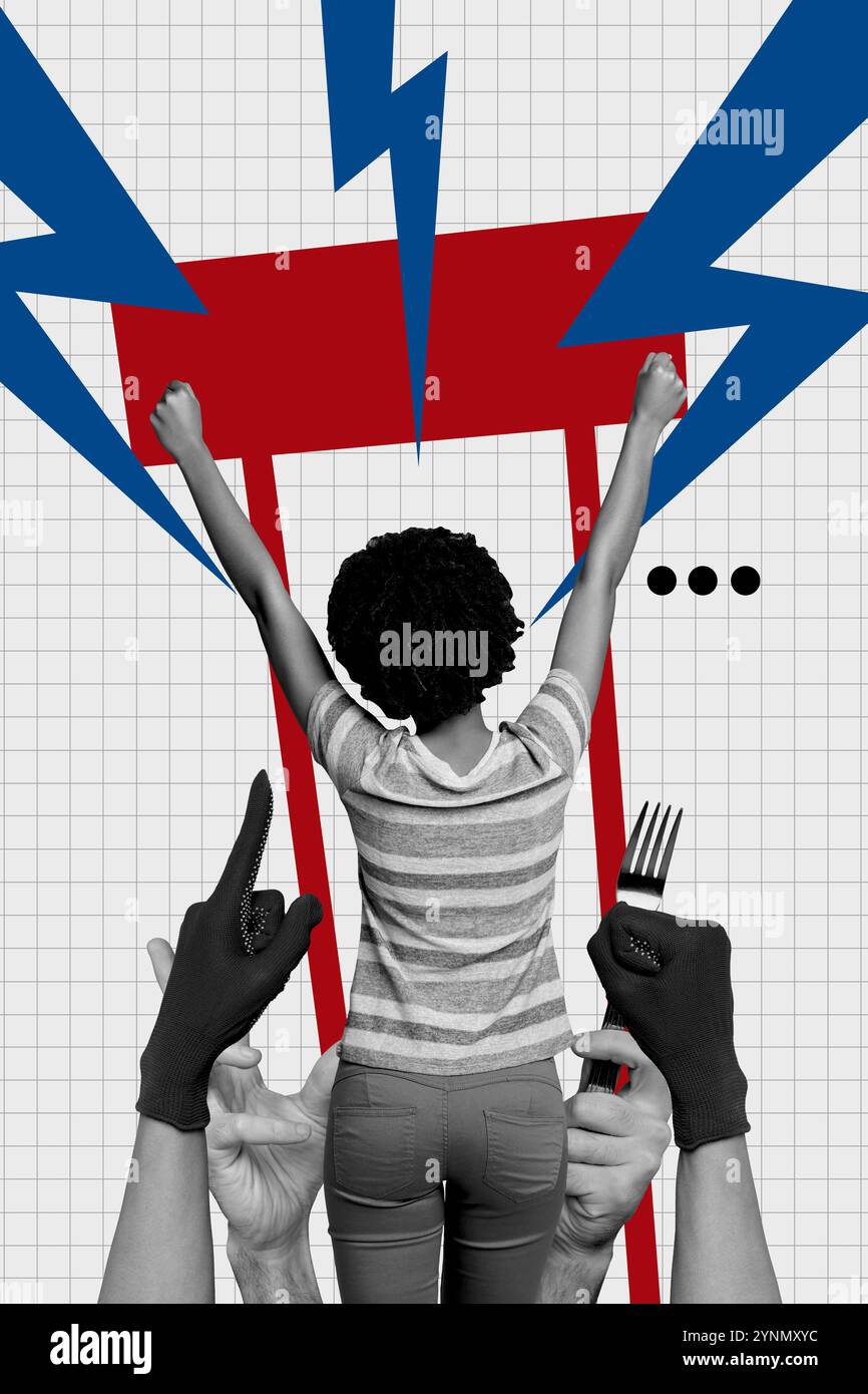 Composite trend artwork 3D sketch image photo collage of group hands ...