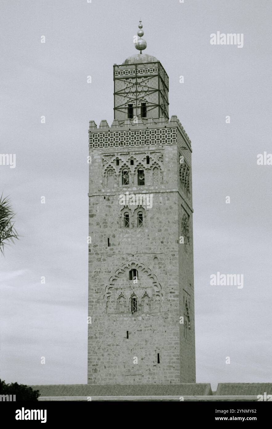 The minaret of the iconic Koutoubia Mosque in the old city of Marrakesh ...