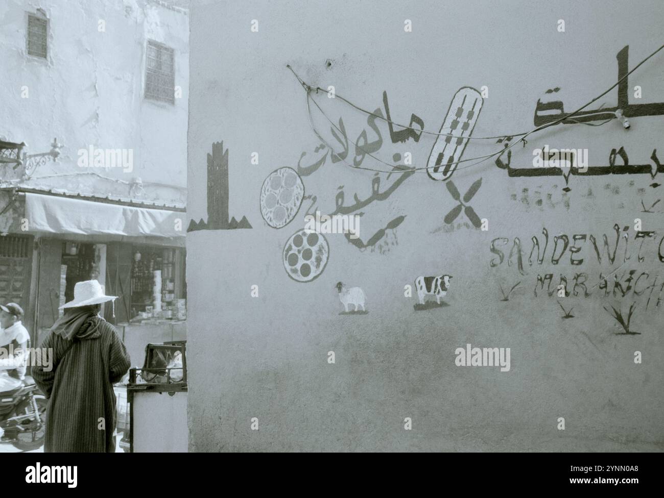 Street graffiti art In the kasbah souk of the old city of Marrakesh in ...