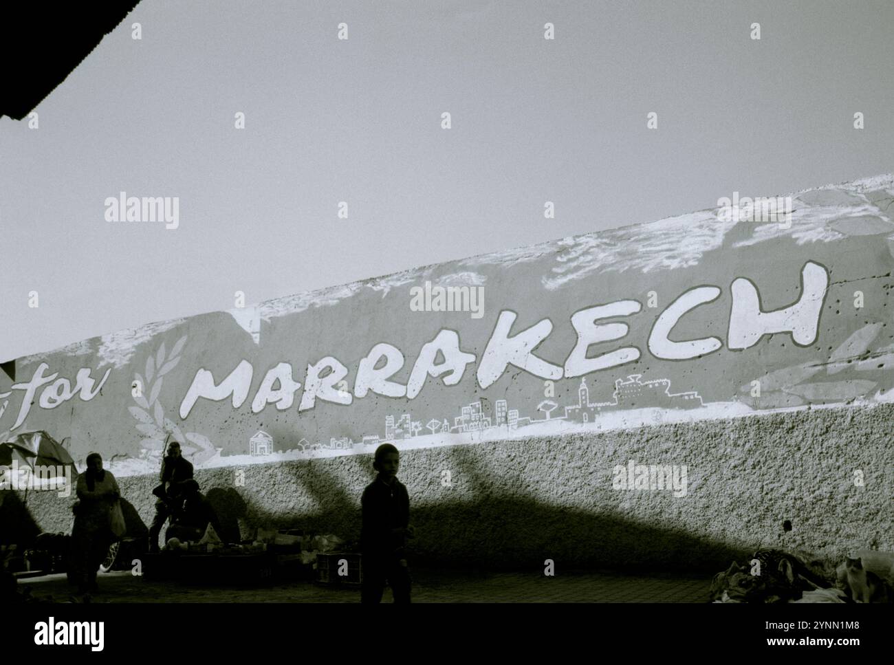 Graffiti street art in the casbah souk of the old city of Marrakesh in ...