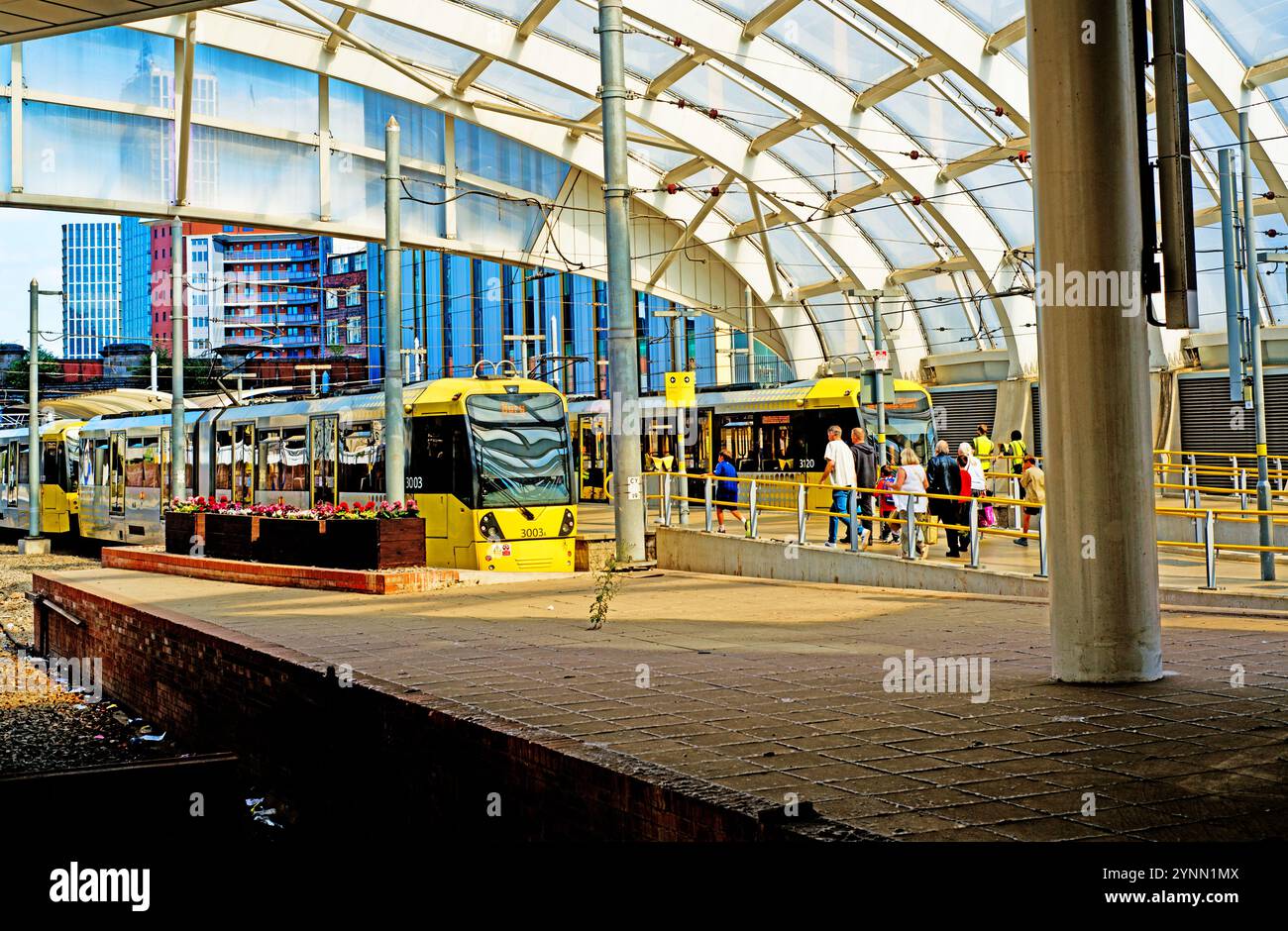 Trams at Victoria Station, Manchester, Lancashire, England Stock Photo ...