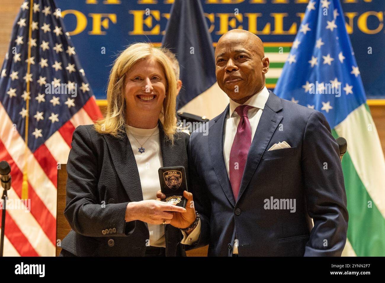 Jessica Tisch presented with Commissioner badge after being sworn in as ...