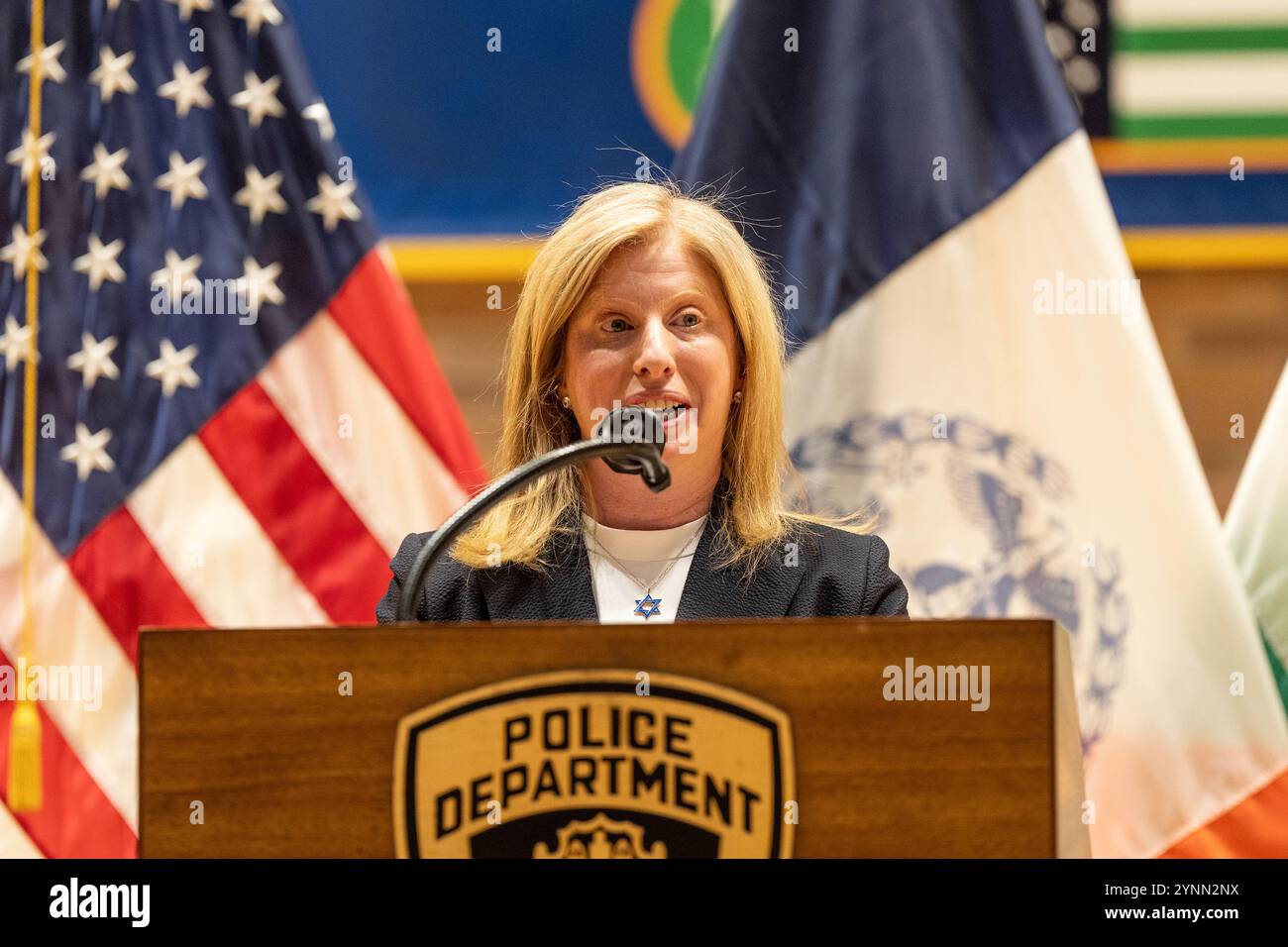 Jessica Tisch speaks after being sworn in as Police Commissioner by ...