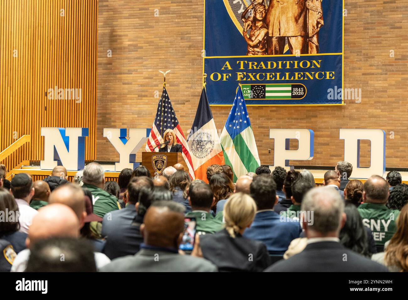 Jessica Tisch speaks after being sworn in as Police Commissioner by ...