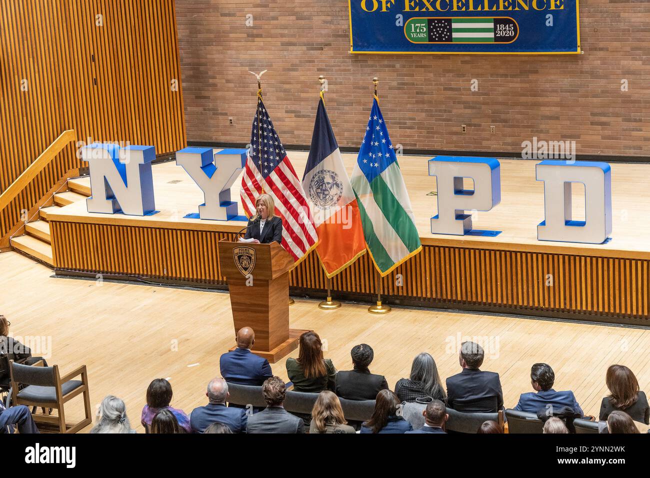 Jessica Tisch speaks after being sworn in as Police Commissioner by ...