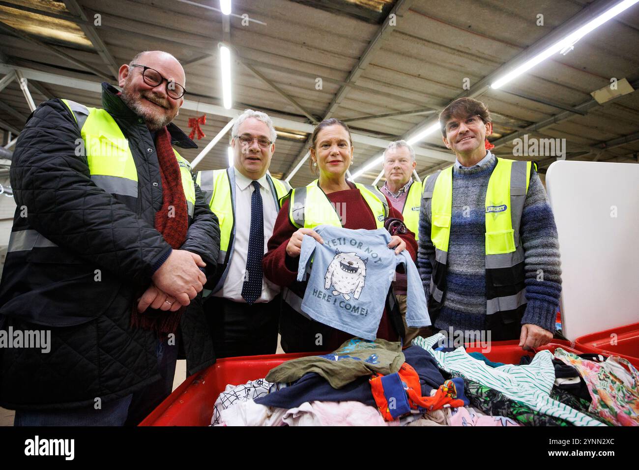 Sinn Fein leader Mary Lou McDonald (centre), with Dublin South Central ...