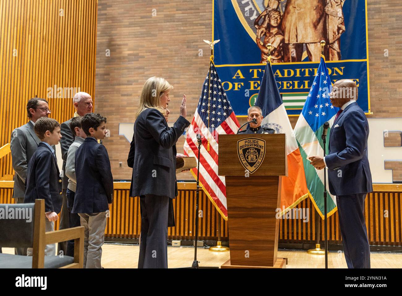 Jessica Tisch takes an oath as she is sworn in as Police Commissioner ...